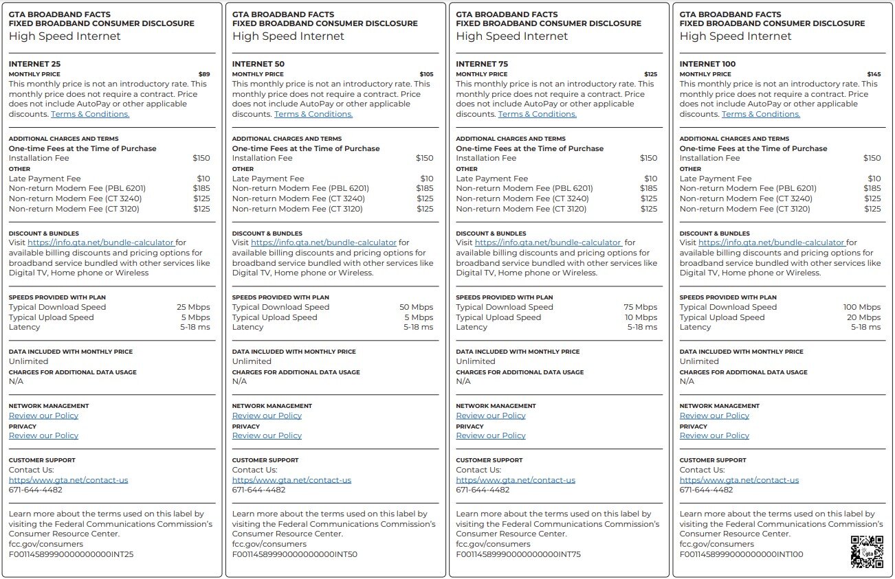 Broadband Labels | GTA